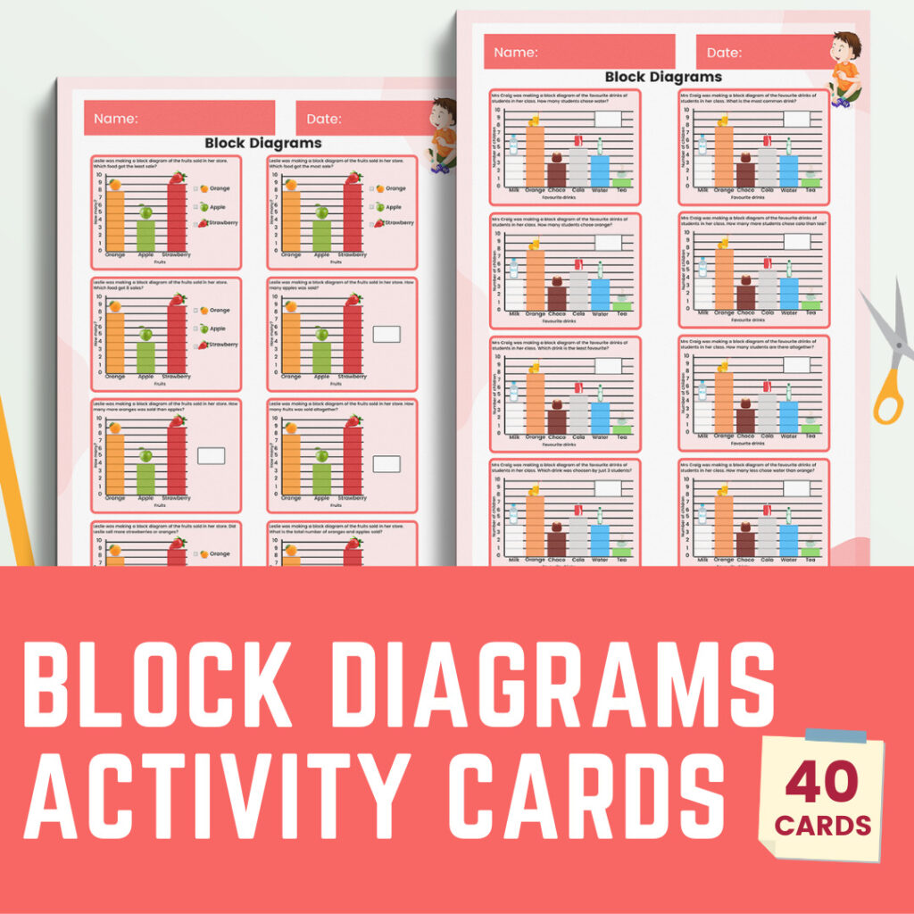 40 Block Diagram Activity Cards for Year 2 Learners