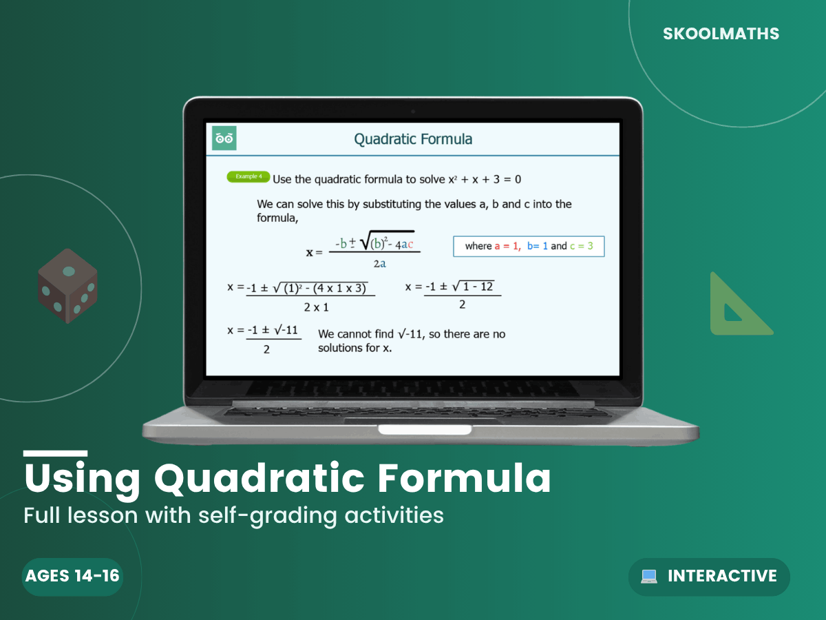 Quadratic Formula (1 9) — Interactive Lesson (Ages 14–16) – Maths ...