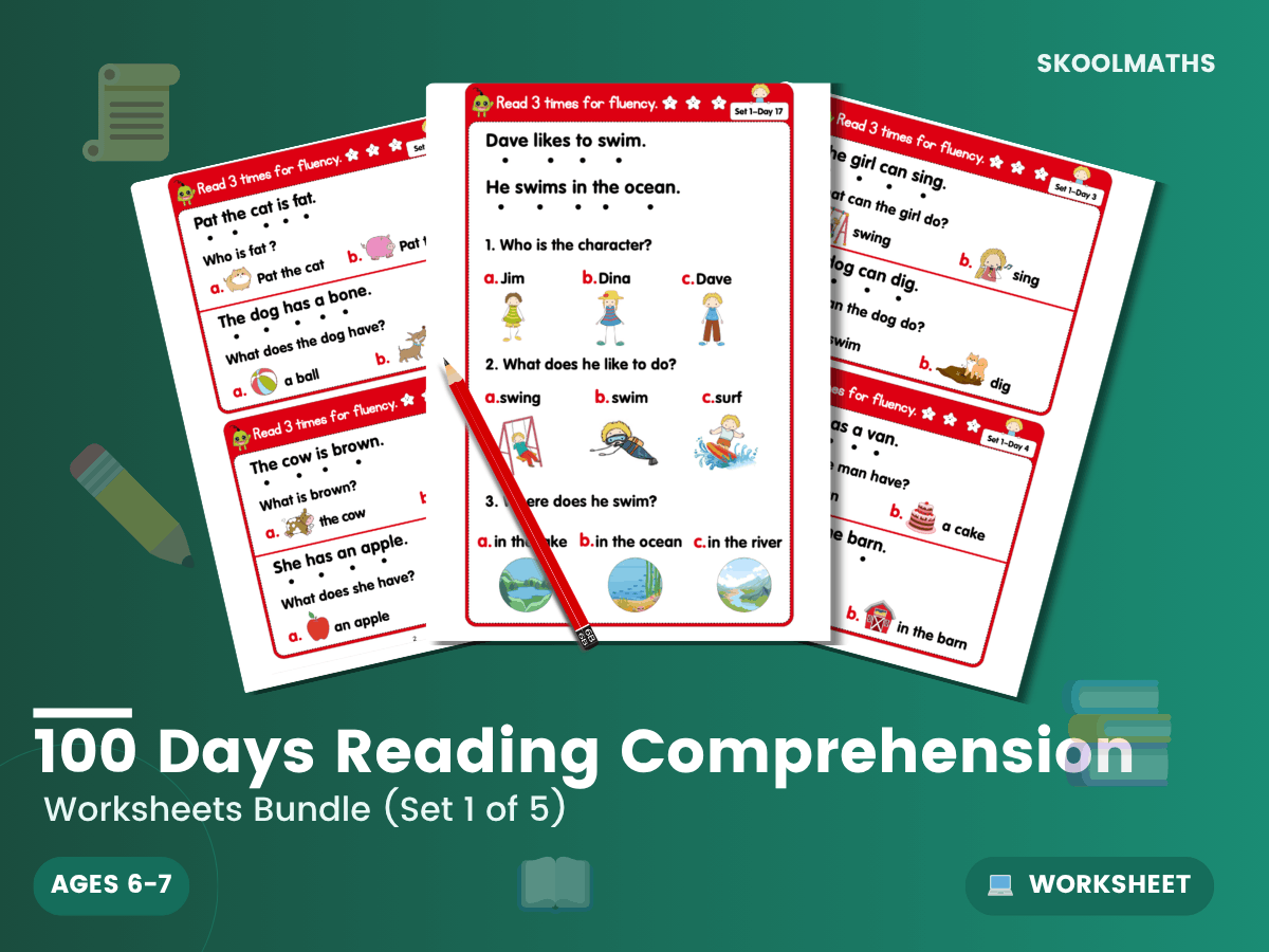 100 Days of Reading Comprehension — Set 1: KS1 English Daily Reading ...