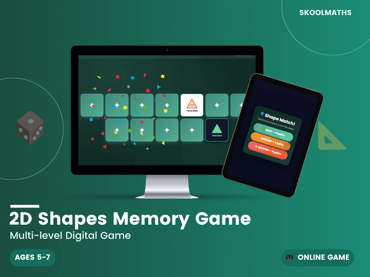 Identifying 2D Shapes Memory Game – Maths, Science & English Teaching ...