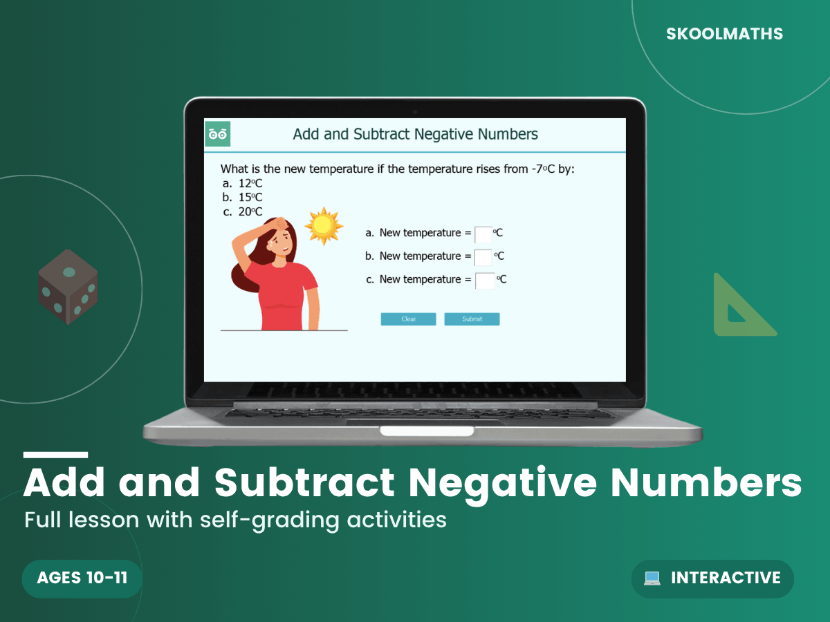 Add And Subtract Negative Numbers — Interactive Lesson (Ages 10–11 ...