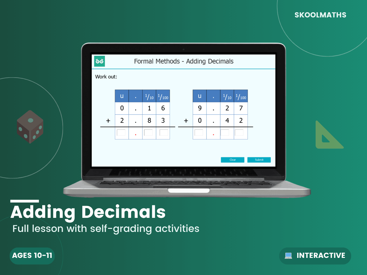 Adding Decimals — Interactive Lesson (Ages 10–11) – Maths, Science ...