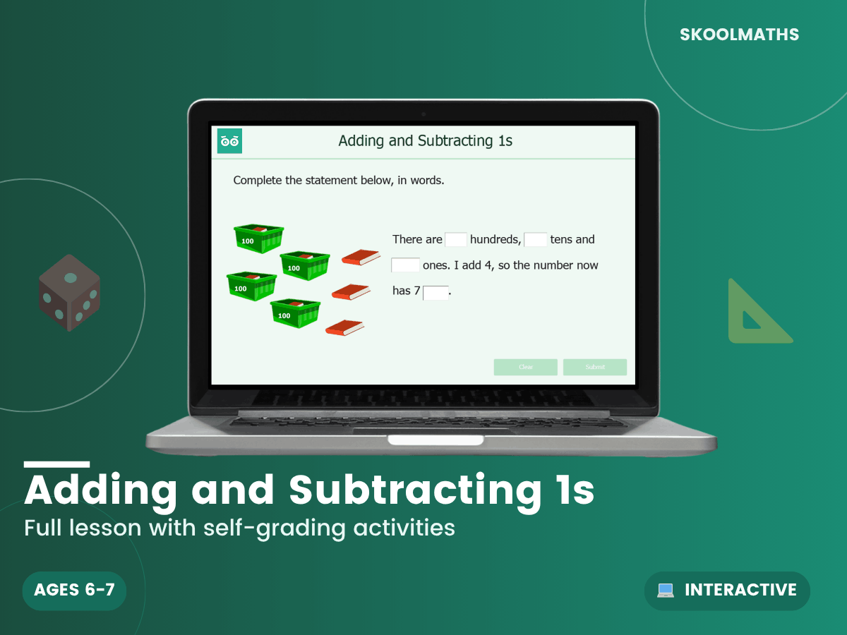 Adding and Subtracting 1s: Year 2 Maths Interactive Lesson ...