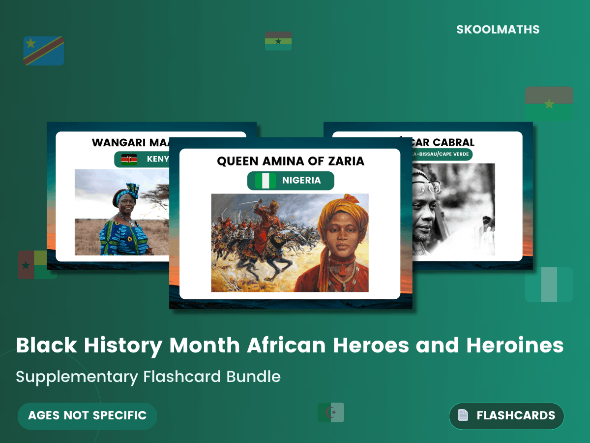 Black History Month African Heroes and Heroines Flashcards: Printable ...