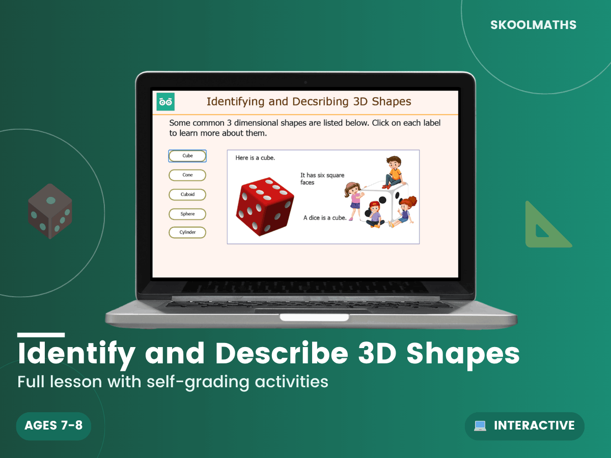 Identifying And Describing 3D Shapes — Interactive Lesson (Ages 7–8 ...