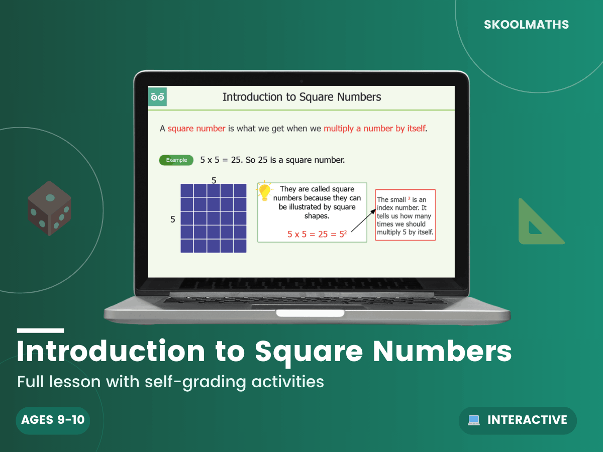 Introduction To Square Numbers — Interactive Lesson (Ages 9–10) – Maths ...