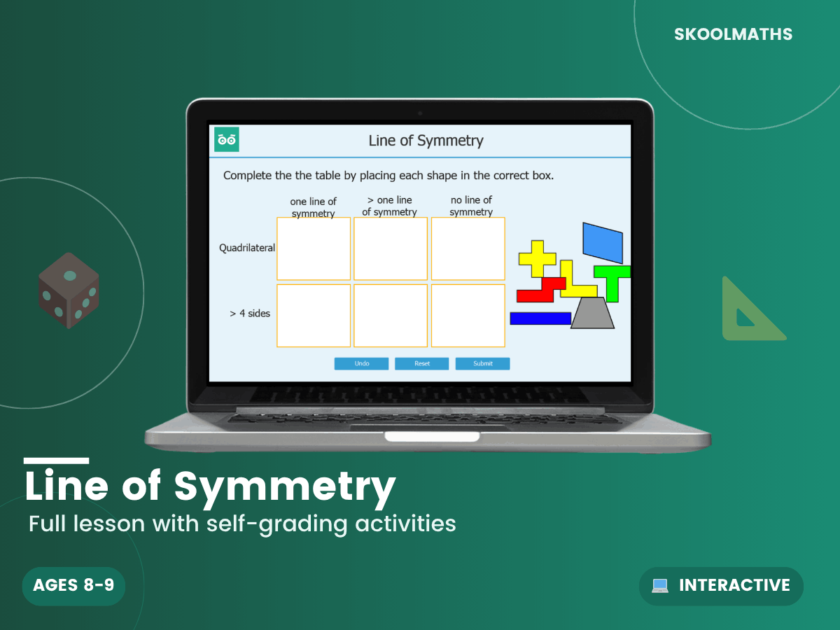 Line Of Symmetry: Maths Geometry Symmetry — Interactive Lesson (Ages 8 ...