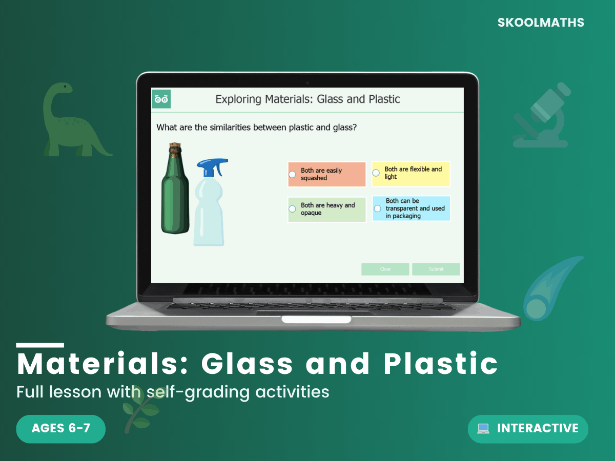 Glass and Plastic Materials: Year 2 Science Interactive Lesson ...