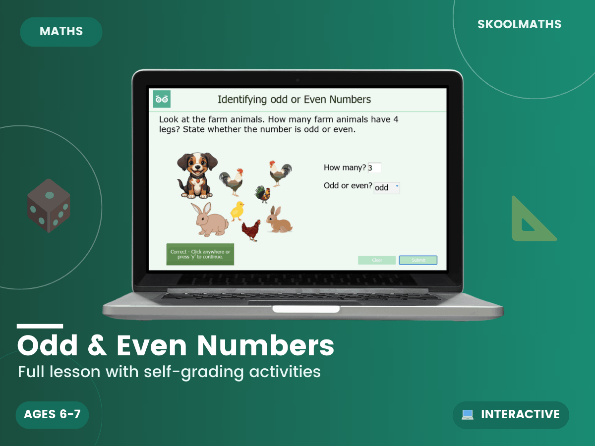 Odd And Even Numbers — Interactive Lesson & Activities (Ages 6–7 ...