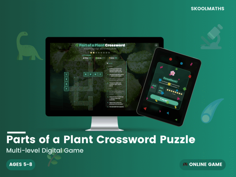 Parts of a Plant Crossword: Year 3 Science KS2 Biology Vocabulary Game ...