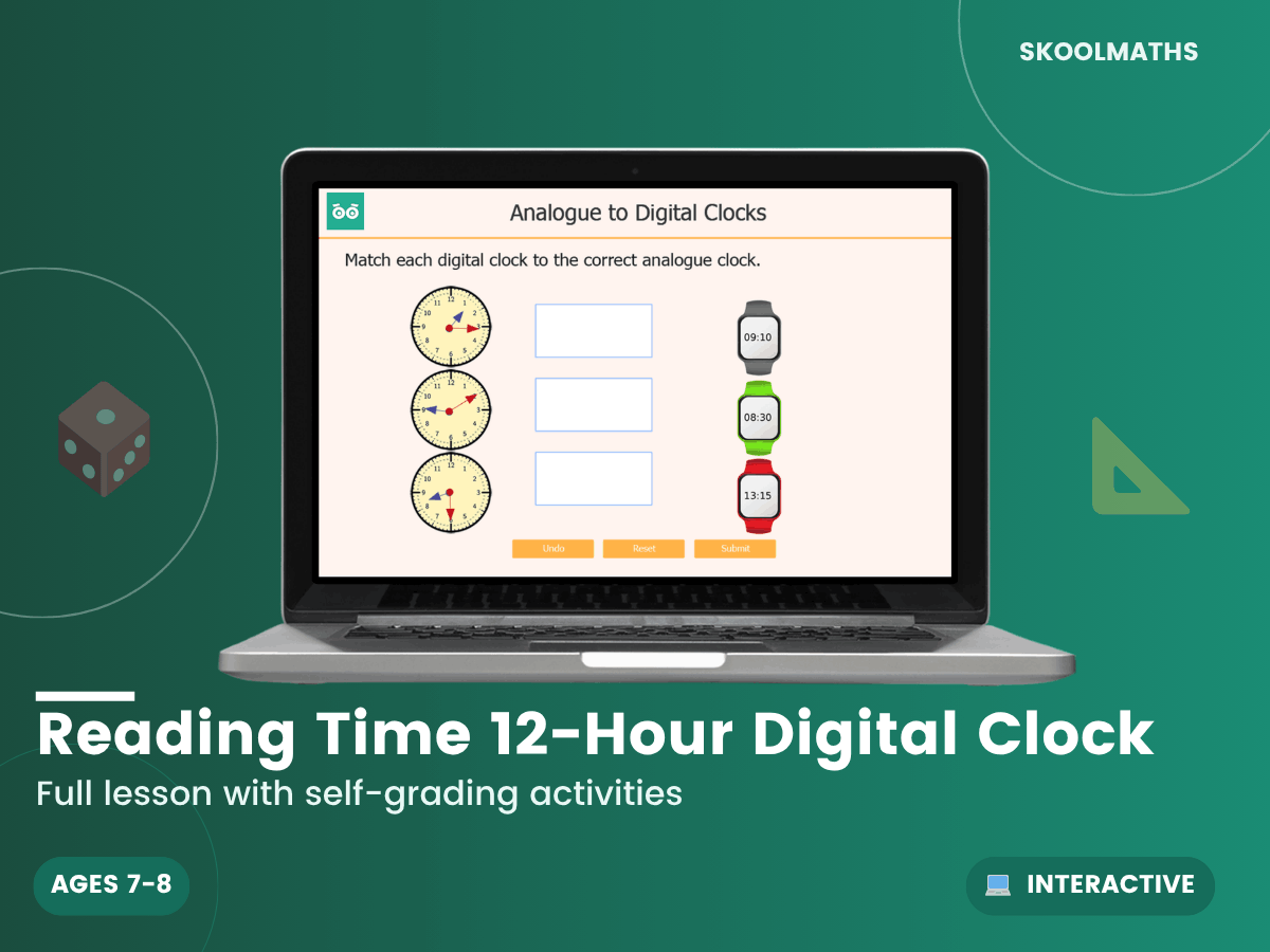 Reading Time — 12 Hour Clock — Interactive Lesson (Ages 7–8) – Maths ...
