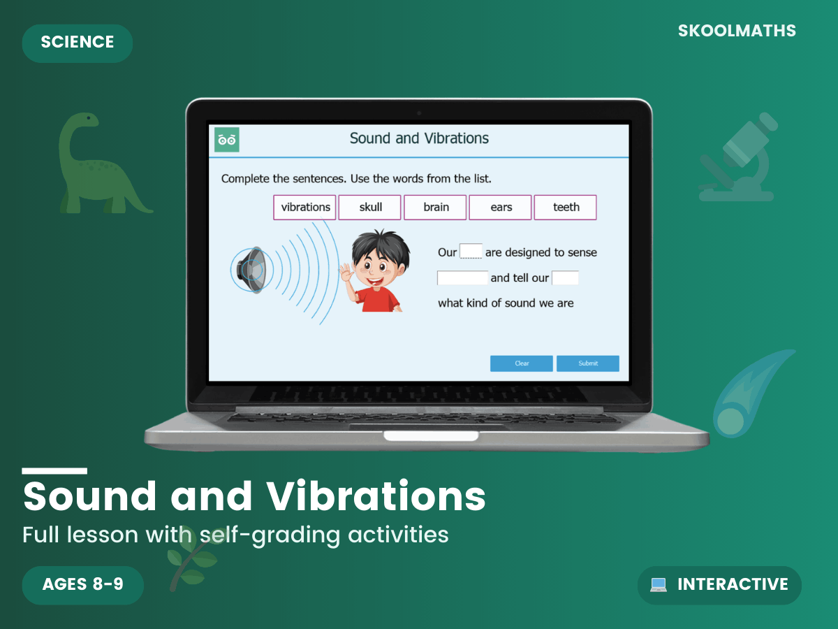 Sound And Vibrations — Interactive Lesson (Ages 8–9) – Maths, Science ...